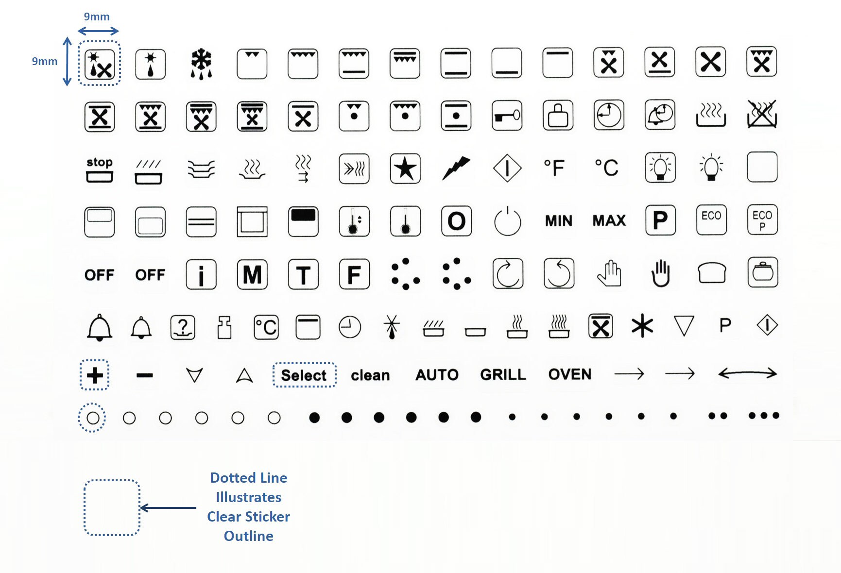 119pcs Separate Custom Labels Hob Stove Self Adhesive Black - Etsy