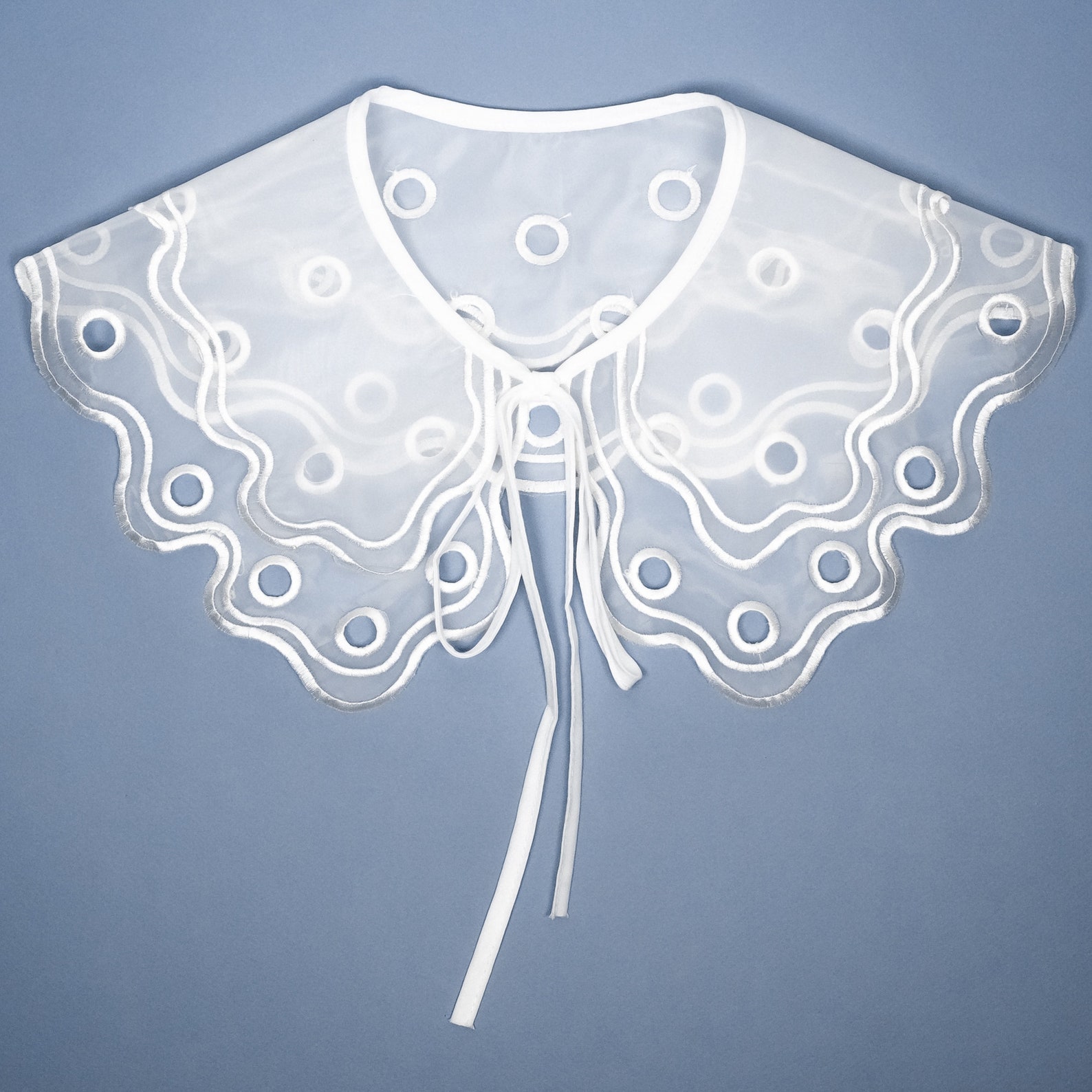 White Decorative Bertha Lace Sheer Collar Design for Women - Etsy Denmark