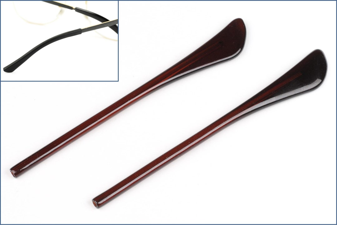 Brown 7cm Glasses Eyeglass Plastic End Tipped Ear Hook Temple Frame Tip ...