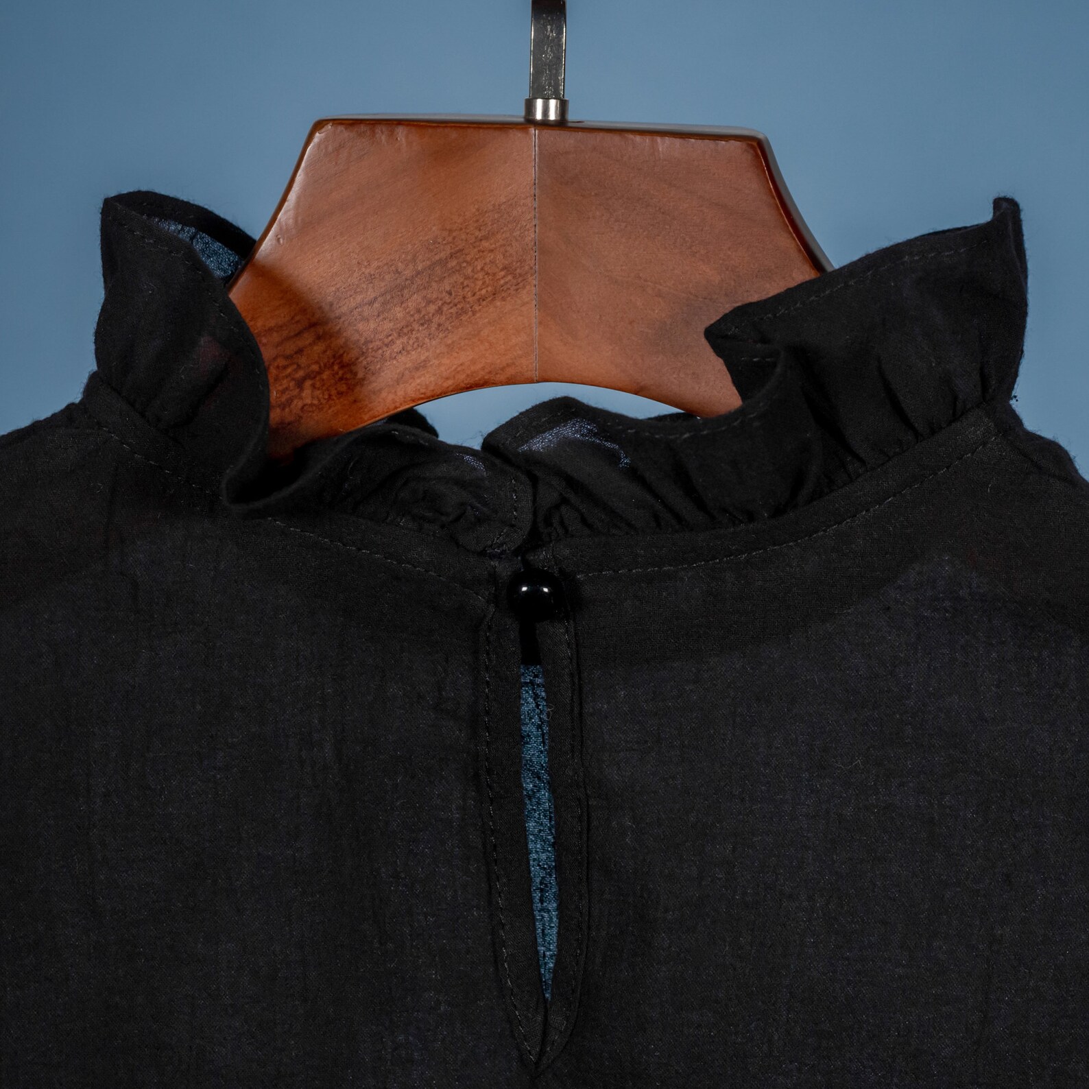 Black Classic Cotton Ruffle False Upright Collar Design For | Etsy