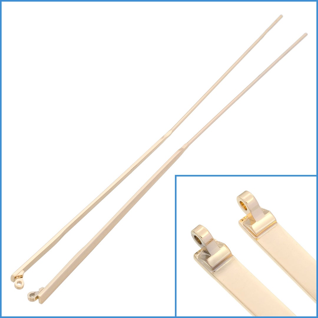 2pcs Gold 14cm Metal Eyeglass Temple Arms 1.6mm Thick Hinge ...