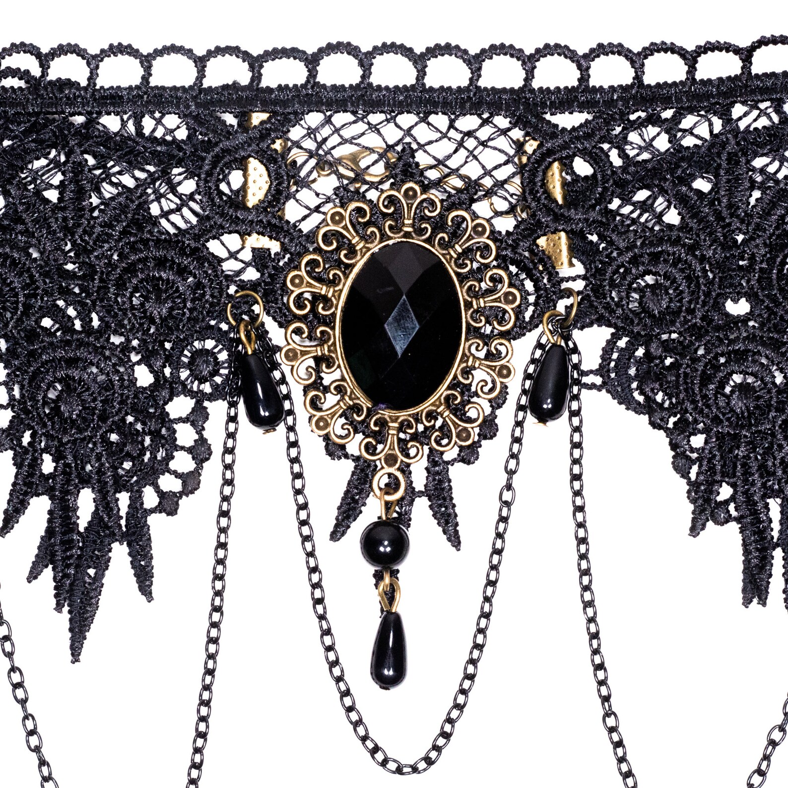 Black Gothic Choker Lace Cotton Fabric Necklace Vintage - Etsy