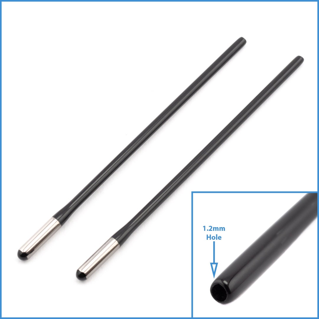 Pair Black and Silver Tipped 7cm Glasses Eyeglass Plastic End Tip Ear ...