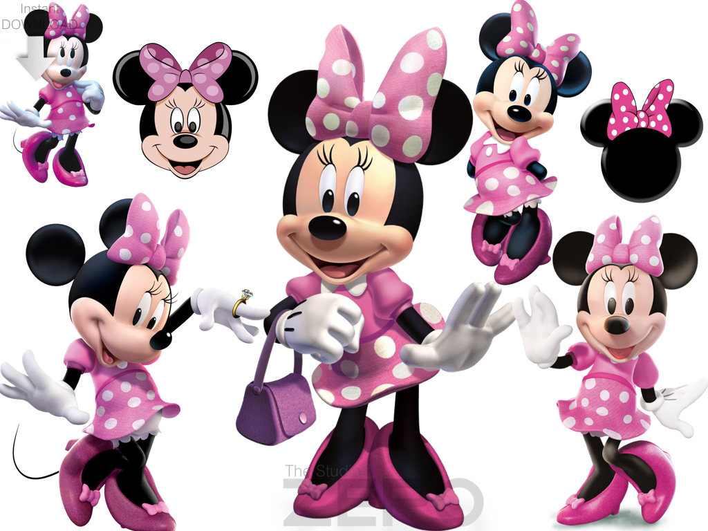 50 Minnie Mouse Pink Minnie Clipart Instant Download - Etsy UK