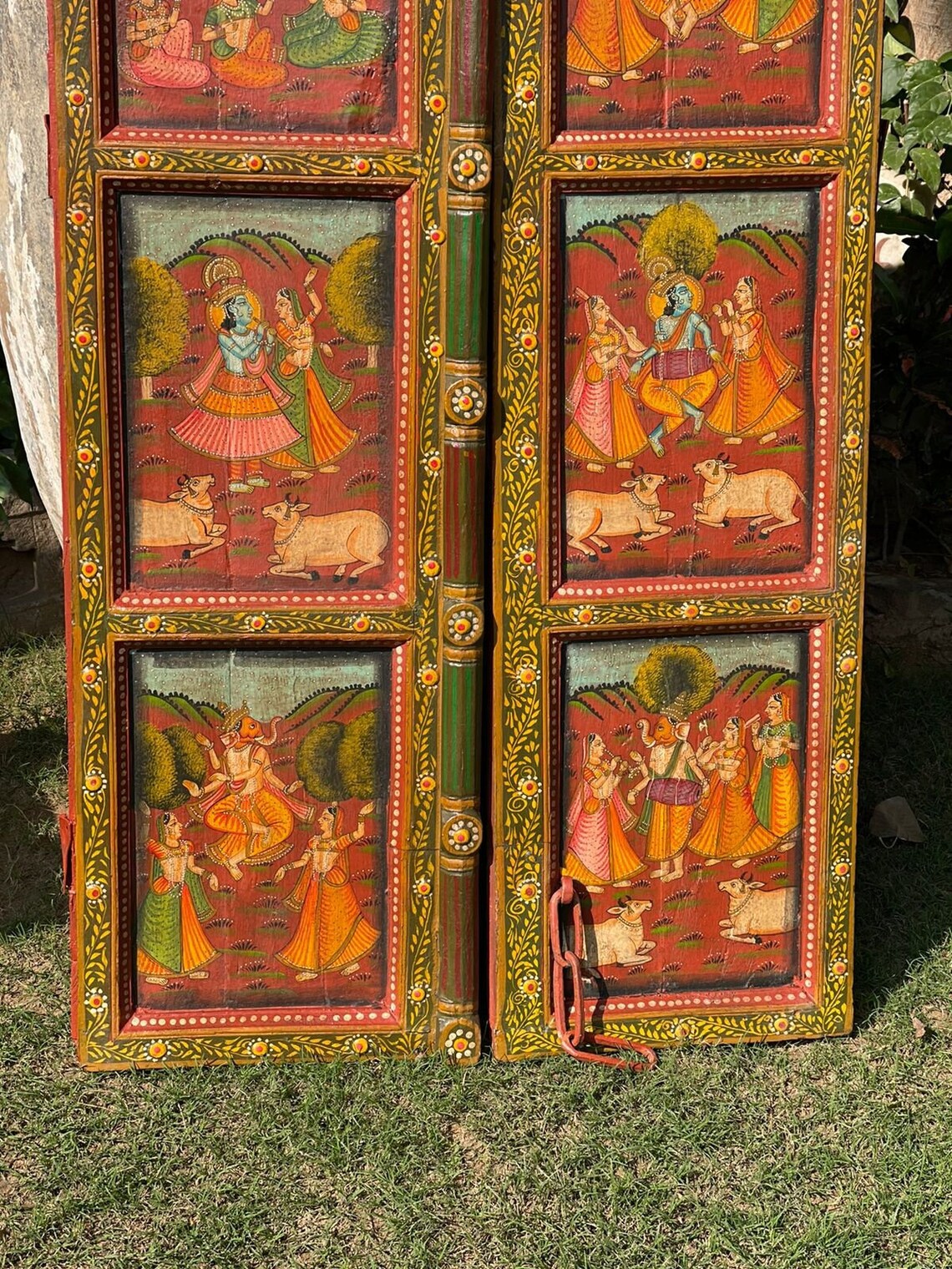 Vintage Indian Windows, Reclaimed Wood Hand Painted Windows, Multi ...