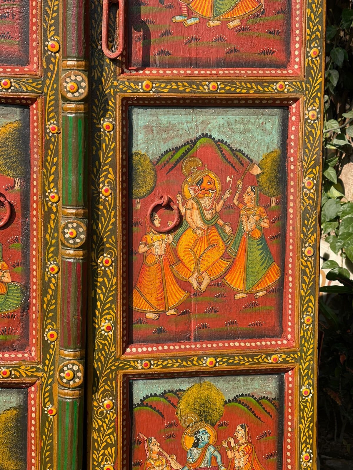 Vintage Indian Windows, Reclaimed Wood Hand Painted Windows, Multi ...
