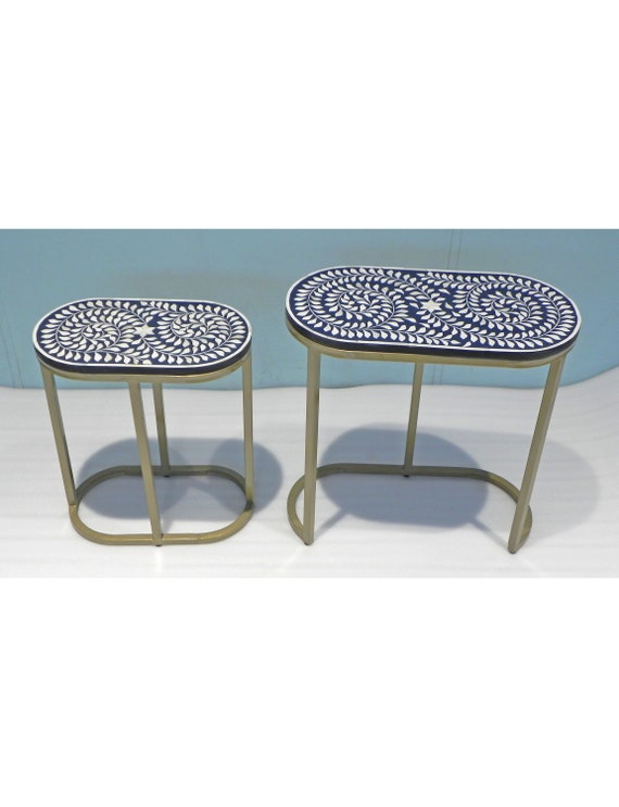 Bone Inlay Side Table Set of 2/ Bone Inlay Furniture/ Indian - Etsy