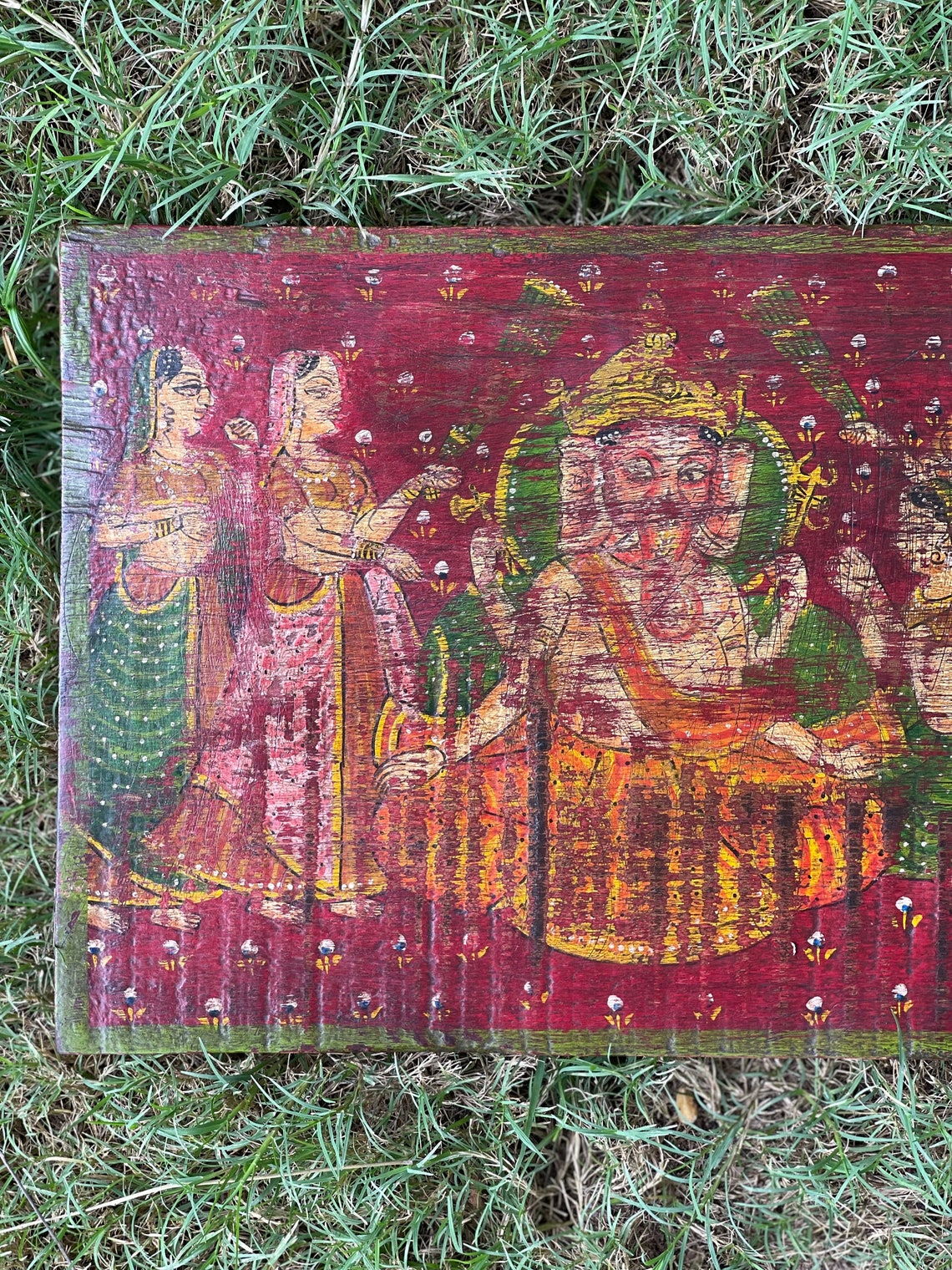 Wooden Hand Painted Wall Panel/ Wooden Painted Frame/ Wooden Hand ...