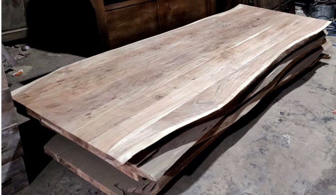Rustic Acacia Wood Live Edge Dining Table Top Acacia Wood - Etsy