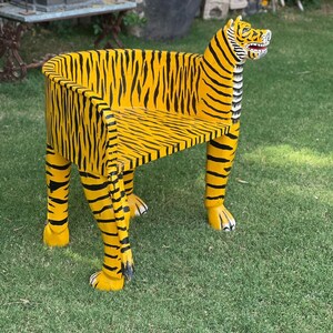 Indian Wooden Tiger Shaped Hand Made Maharaja Chair, Indian Wooden ...