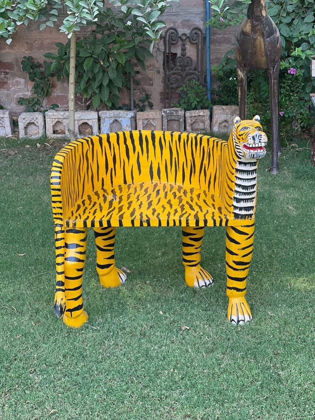 Indian Wooden Tiger Shaped Hand Made Maharaja Chair, Indian Wooden ...
