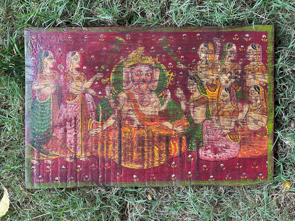 Wooden Hand Painted Wall Panel/ Wooden Painted Frame/ Wooden Hand ...