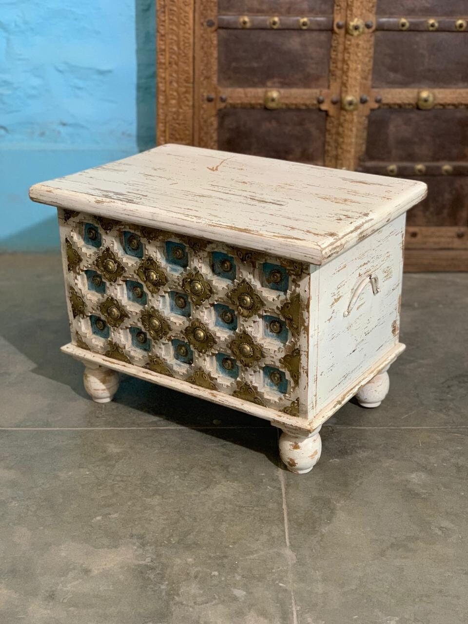 Indian Storage Chest, Vintage Indian Trunk, Dowry Chest, Hope Chest ...