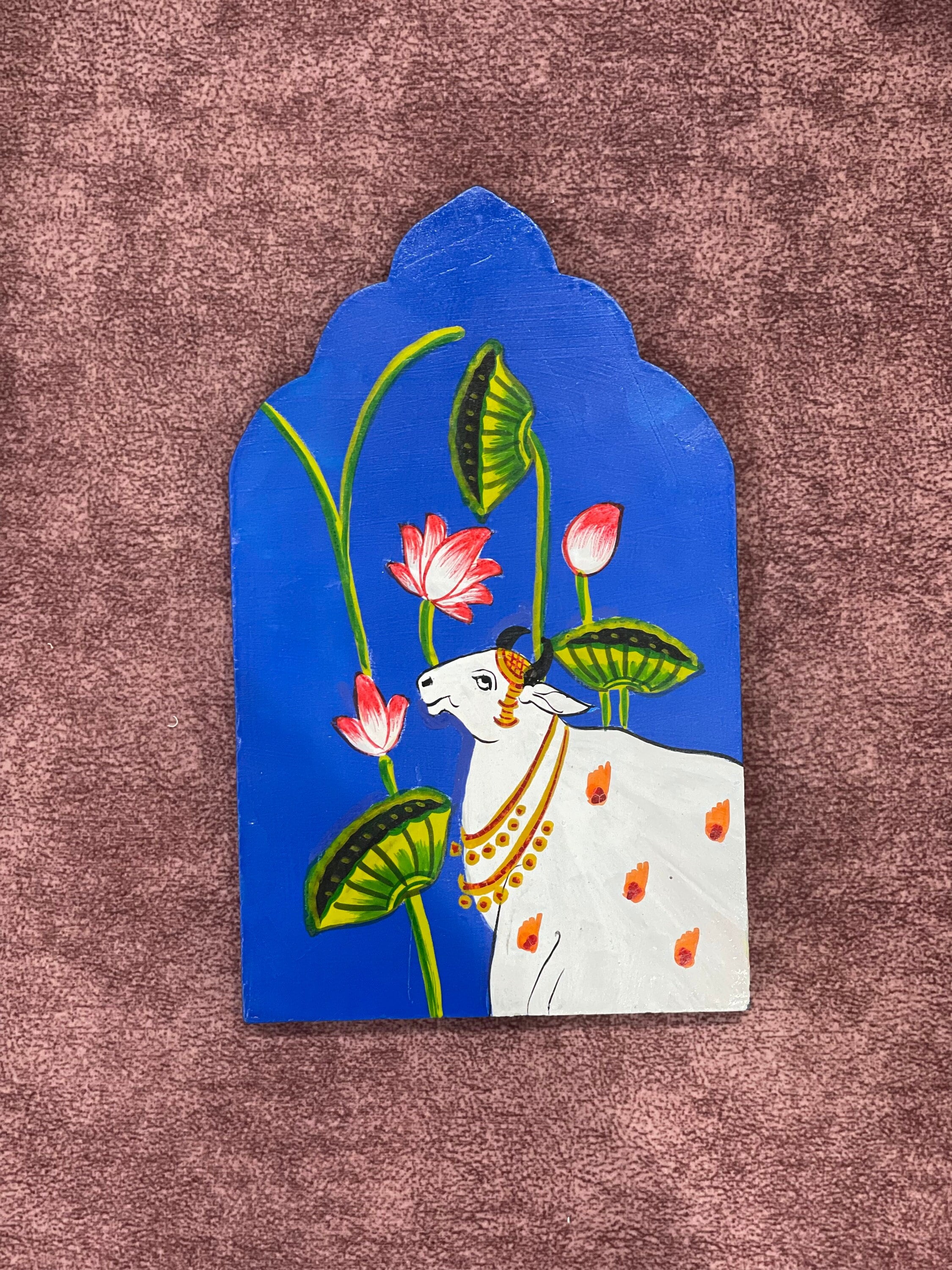 Hand Painted Pichwai Wall Panels Set of 3 Pieces, Kamdhenu Cow Pichwai ...