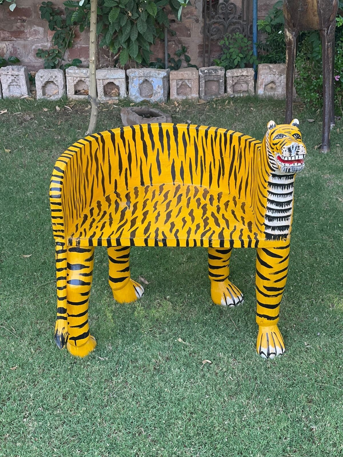 Indian Wooden Tiger Shaped Hand Made Maharaja Chair, Indian Wooden ...