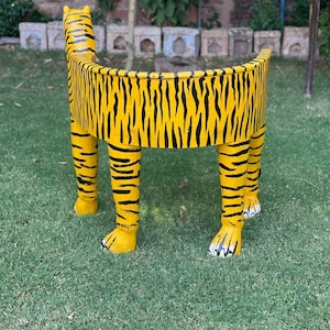Indian Wooden Tiger Shaped Hand Made Maharaja Chair, Indian Wooden ...