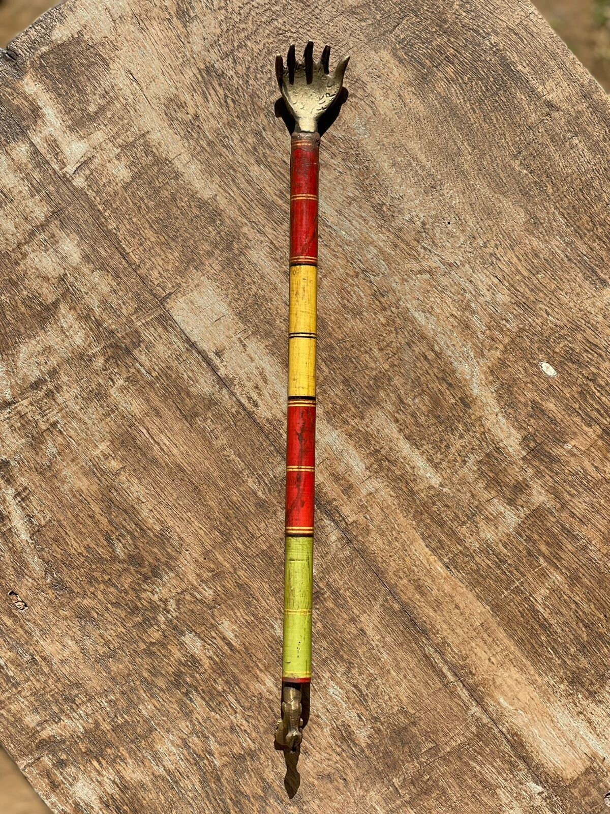 Wood & Brass Vintage Back Scratcher, Back Massager, Massage Tool ...