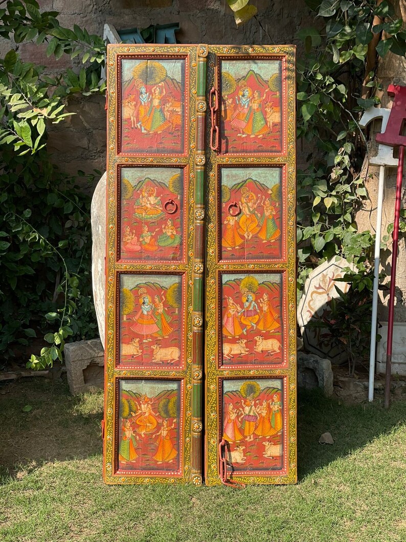 Vintage Indian Windows, Reclaimed Wood Hand Painted Windows, Multi ...