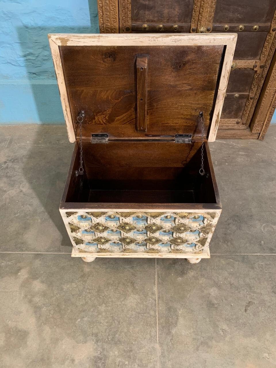 Indian Storage Chest Vintage Indian Trunk Dowry Chest Hope - Etsy