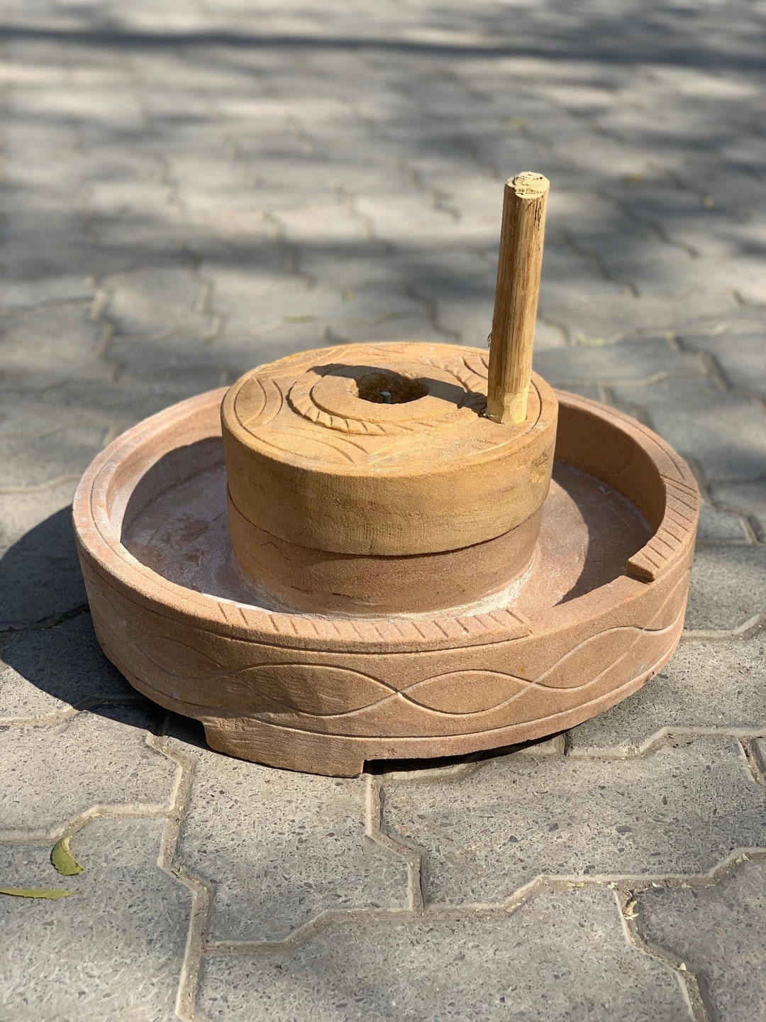 Indian Chakki, Stone Grain Grinder, Pulses, Spices Grinder, Original ...