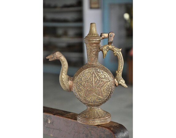 Unique Kettle/brass Handcrafted Inlay Engraved Unique Shape - Etsy