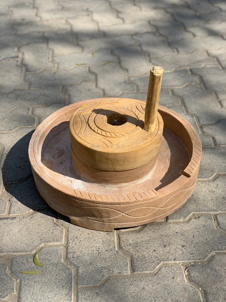 Indian Chakki, Stone Grain Grinder, Pulses, Spices Grinder, Original ...