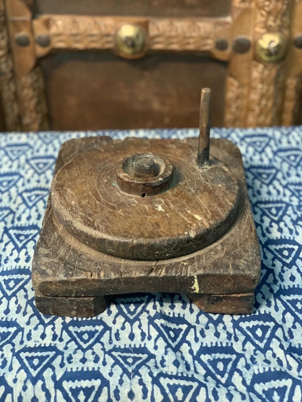Wooden Vintage Grinder/ Wooden Teak Wood Grinder/ Indian Vintage Chakki ...
