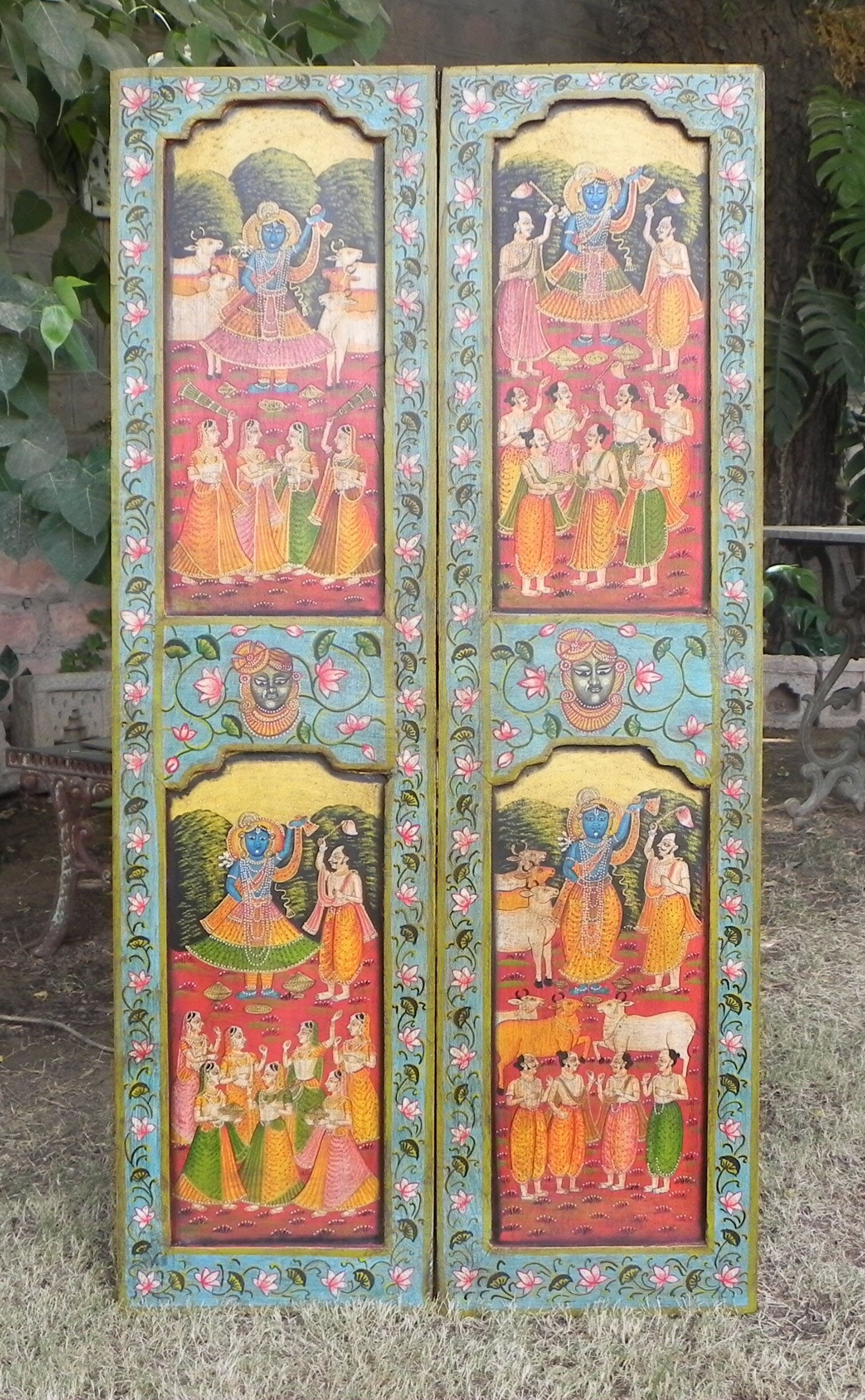 Wooden Window Hand Painted Hindu Goddess With - Etsy