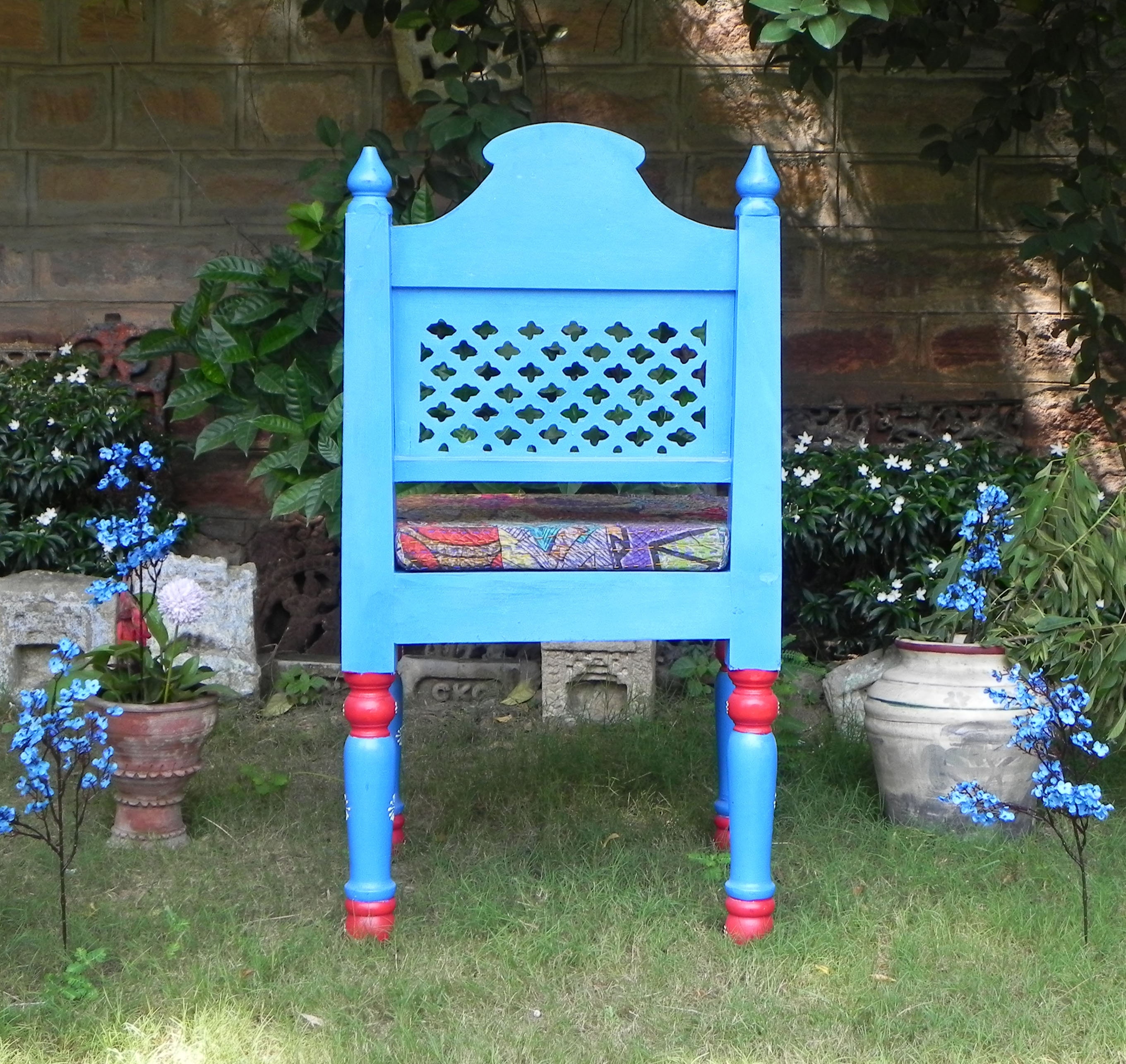 Wooden Hand Carved Indian Style Chair Set of 2, Indian Wooden Chair ...