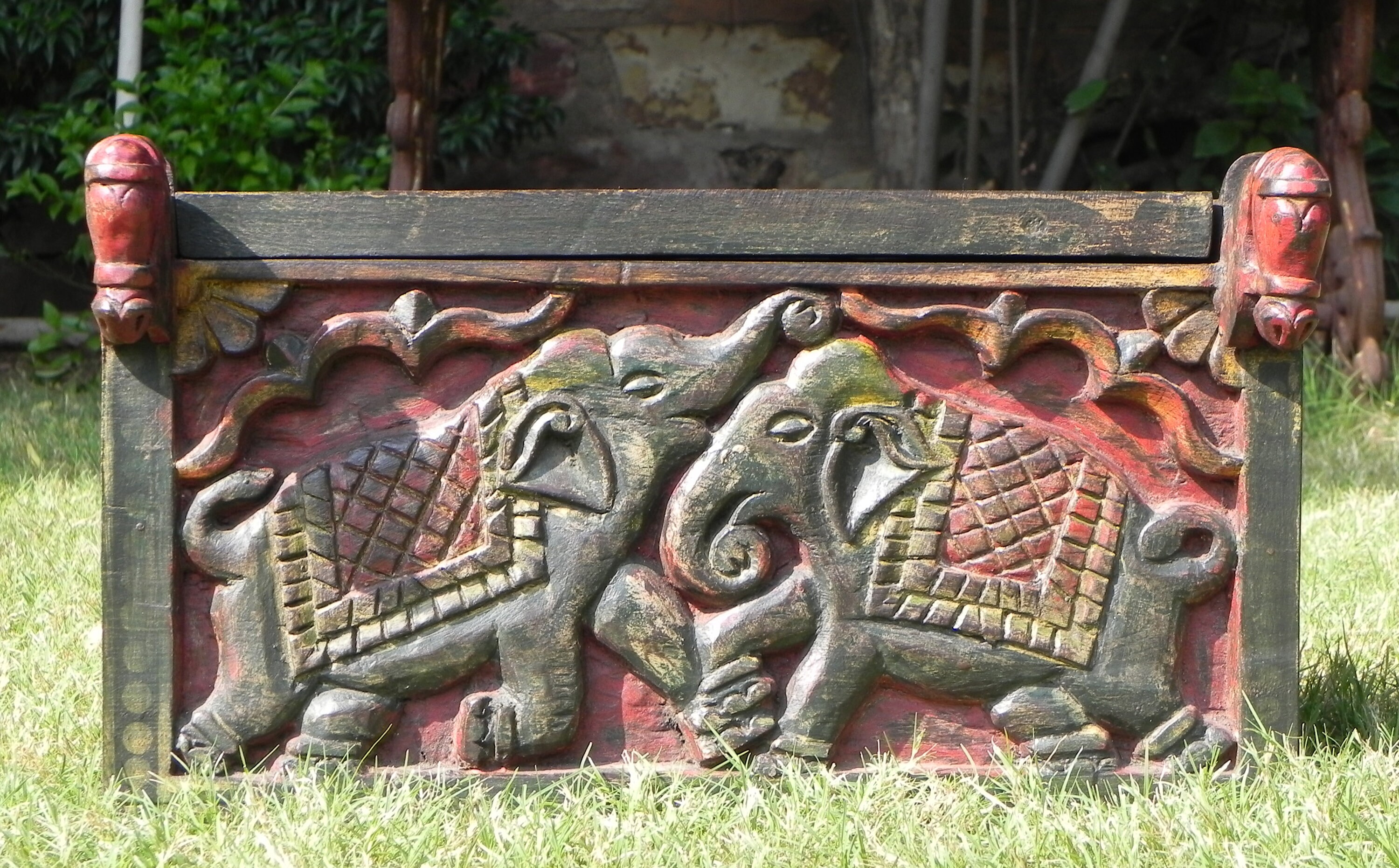 Vintage Indian Hand Carved Trunk Box, South Indian Box, Vintage Wooden ...