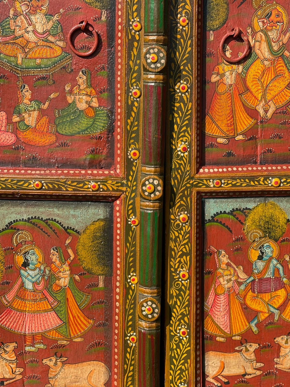 Vintage Indian Windows, Reclaimed Wood Hand Painted Windows, Multi ...