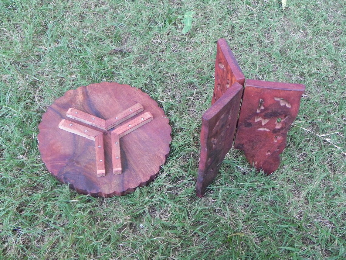 Wooden Carved Indian Stool Hand Carved Indian сollapsible - Etsy