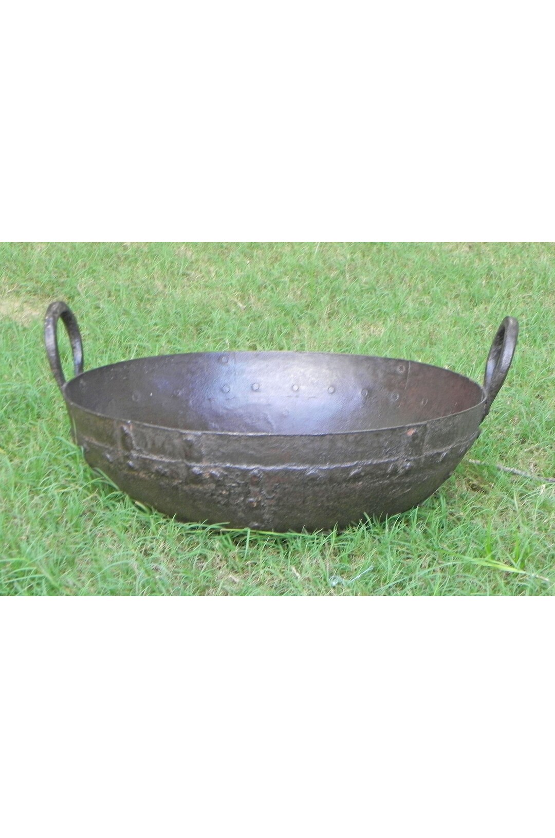 Traditional Vintage Indian Cast Iron Handmade Wok /cast Iron Kadhai ...