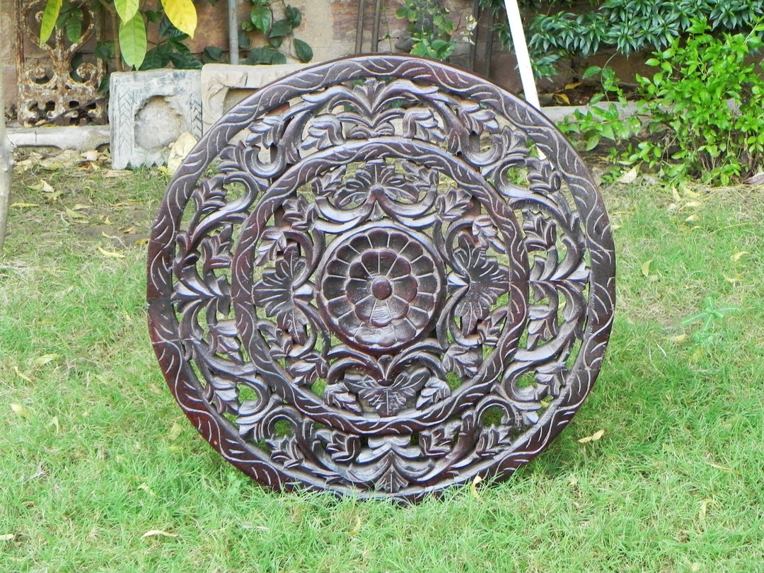 Wooden Hand Carved Wall Panel/ Carved Wooden Wall Panel/ Indian Carved ...