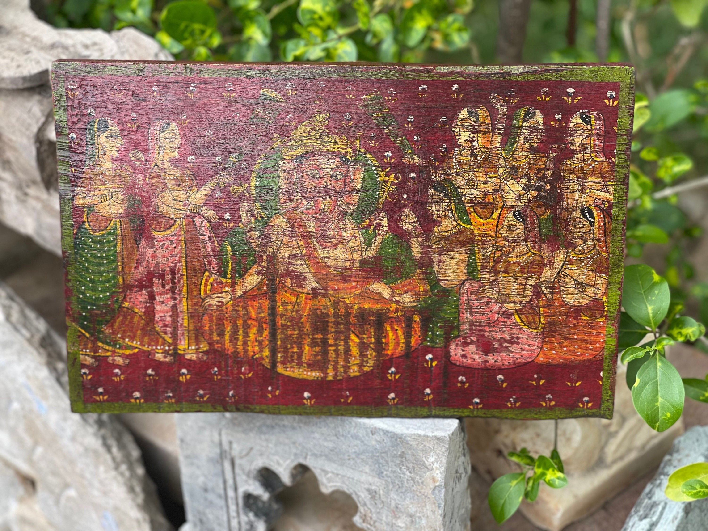 Wooden Hand Painted Wall Panel/ Wooden Painted Frame/ Wooden Hand ...