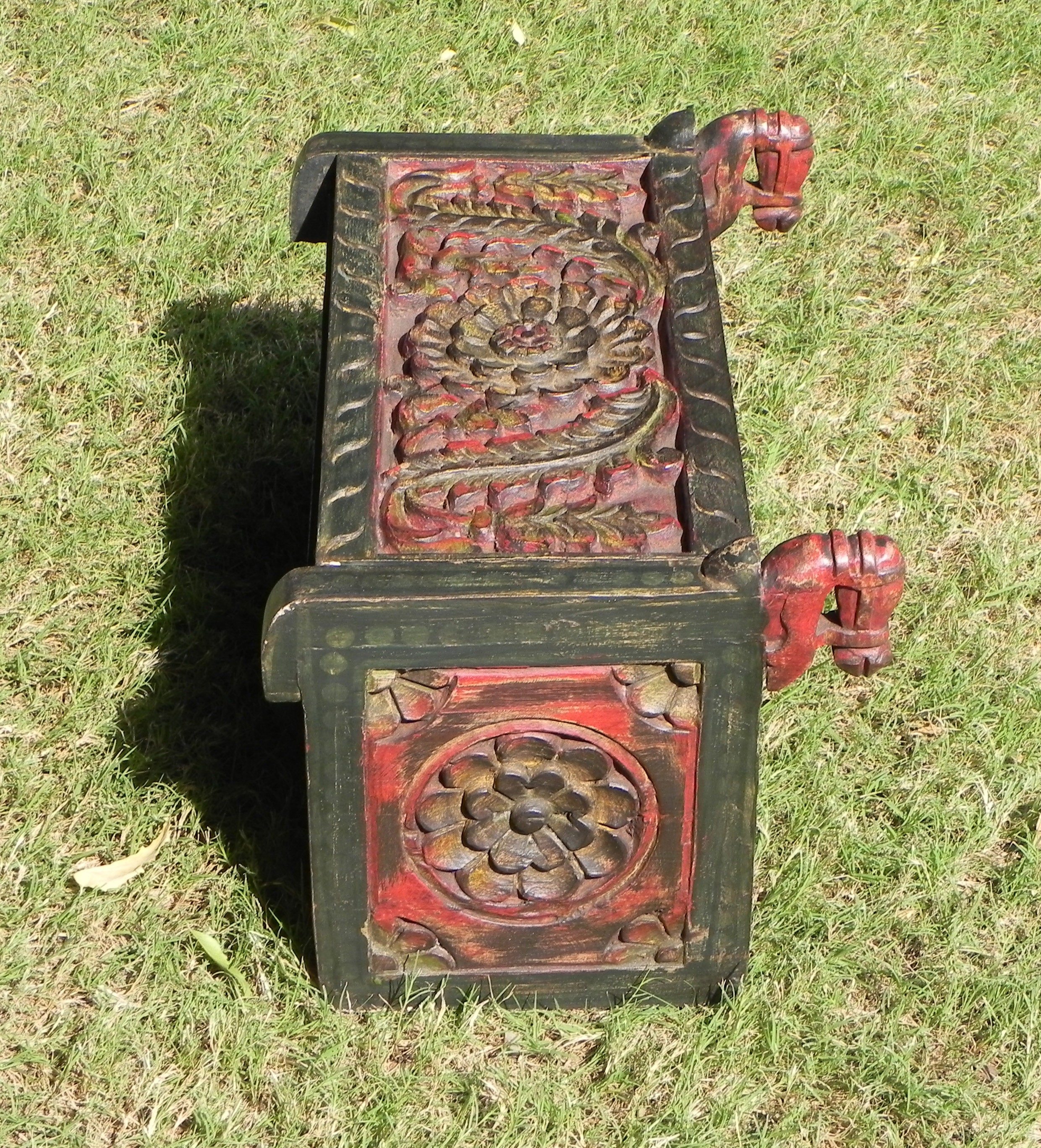 Vintage Indian Hand Carved Trunk Box, South Indian Box, Vintage Wooden ...