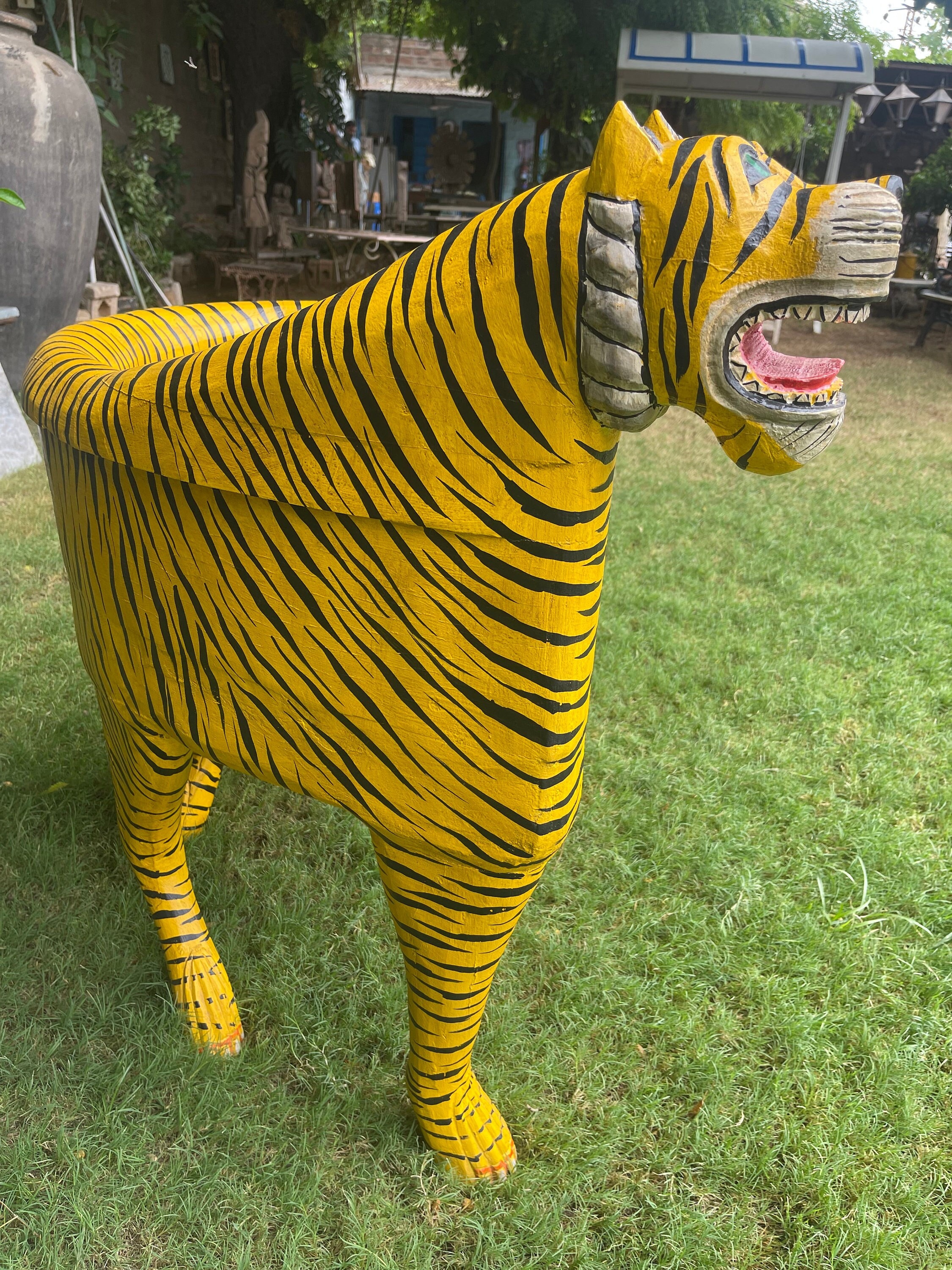 Wooden Tiger Shaped Hand Made Maharaja Chair, Indian Wooden Chair ...