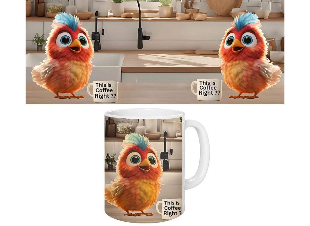 Red Bird "this is Coffee Right?" 11oz 15 Oz PNG Digital Downloads Funny ...