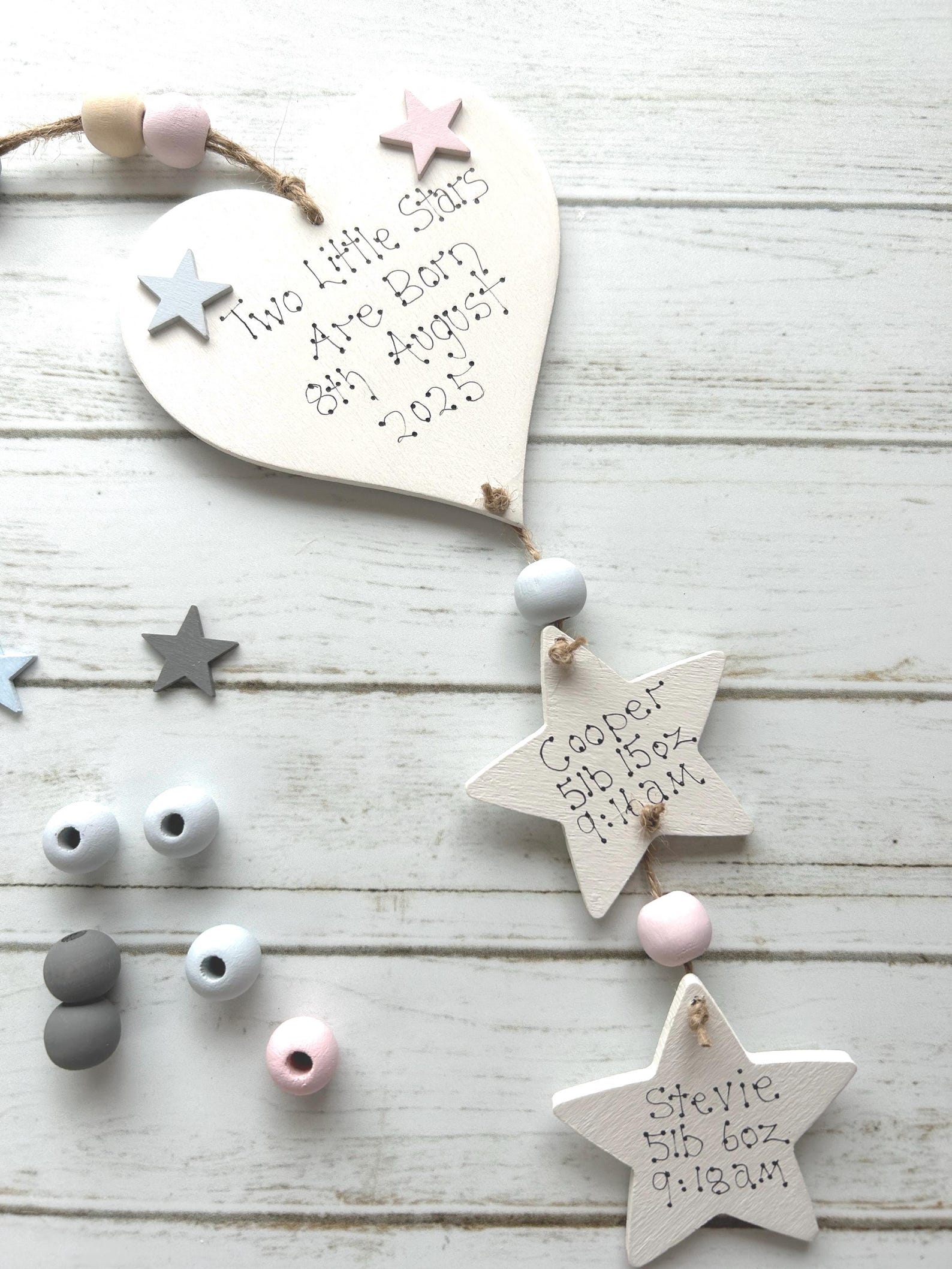 Handmade Personalised New Baby,newborn, Baby Girl, Baby Boy, Twins ...