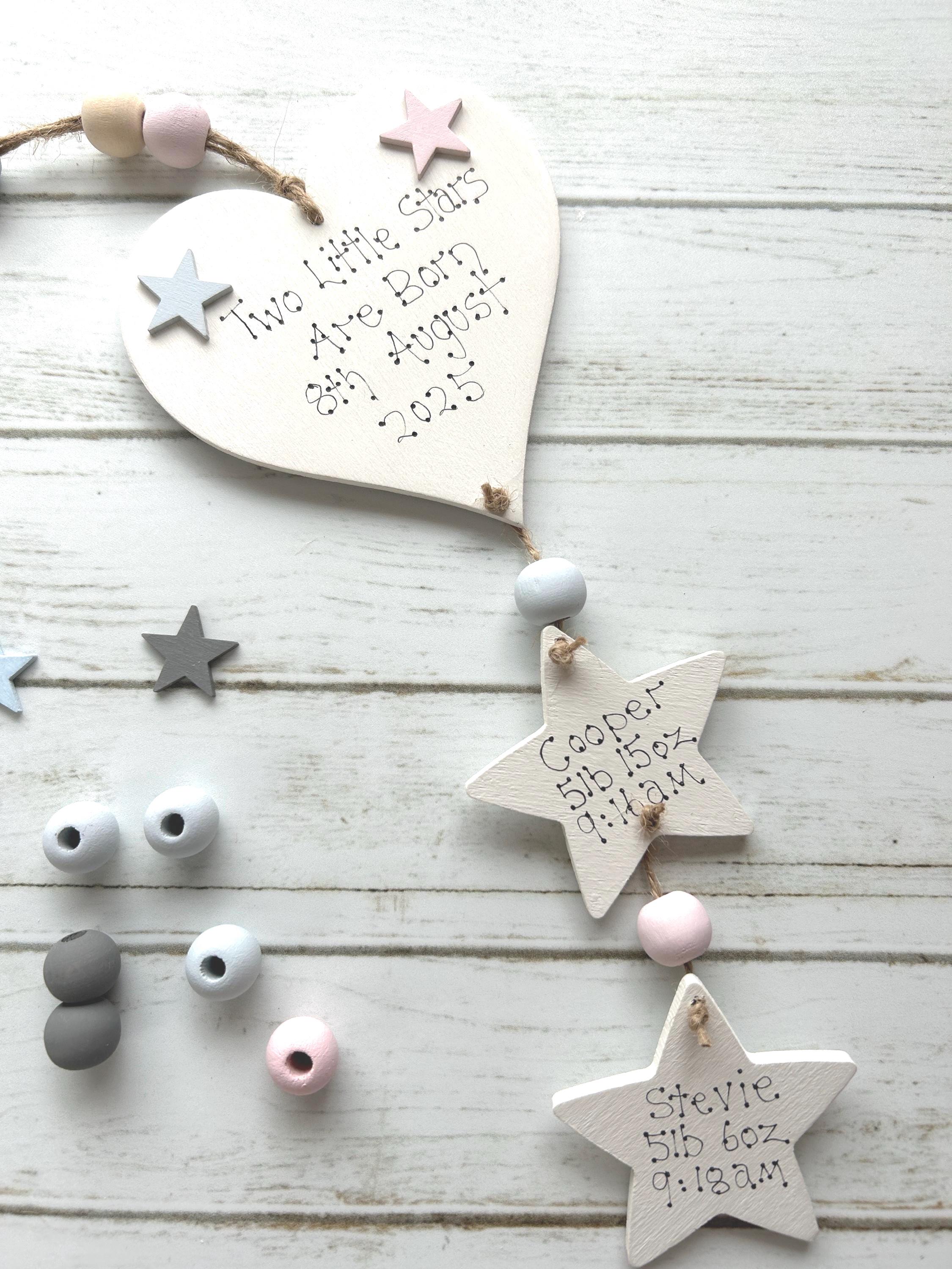Handmade Personalised New Baby,newborn, Baby Girl, Baby Boy, Twins ...
