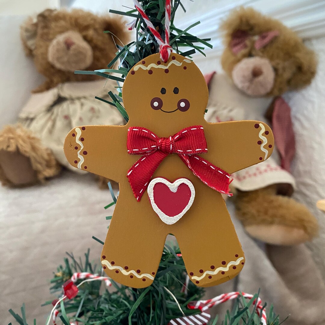 Gingerbread Man Christmas Tree Bauble Decoration Handmade Gingerbread ...