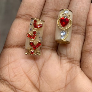 Heart Love Hair Beads, Handmade Hair Accessories for Locs, Braids, and ...