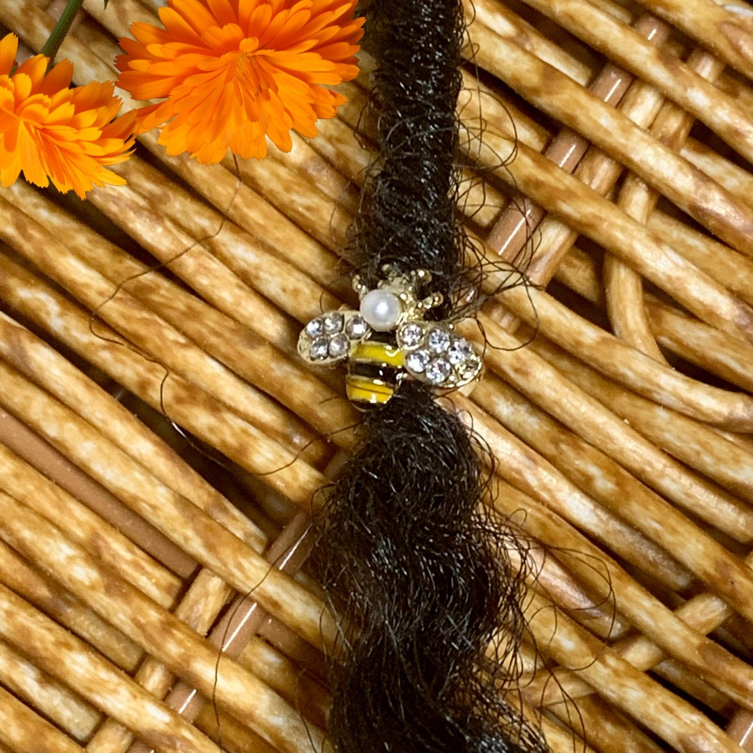 Handmade Bumblebee Loc Charm: Gold Braid Hair Bead - Etsy