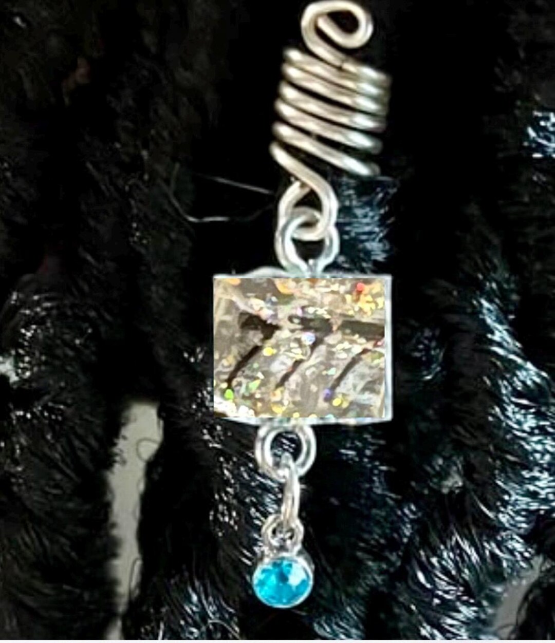 Custom Loc Jewelry With Angel Number, Birthstone Loc Charm, Dread Coil ...