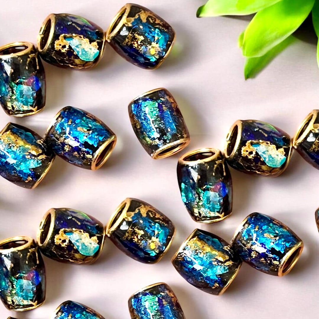 Dichroic Style Dreadlock Beads: Handmade Hair Jewelry - Etsy