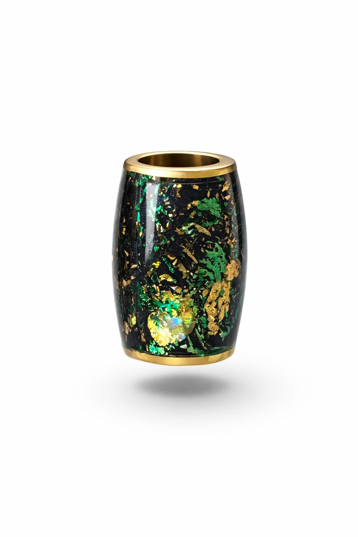 Dichroic Dreadlock Beads: Emerald Green & Gold Loc Jewelry - Etsy