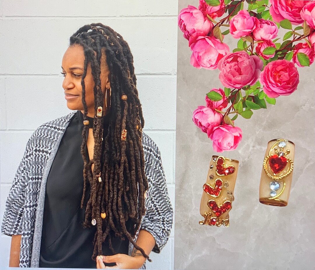 Heart Love Hair Beads, Handmade Hair Accessories for Locs, Braids, and ...
