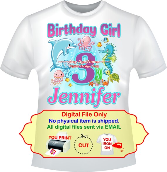 Under The Sea Iron On Transfer Personalized DIY Mommy Shirt | Etsy