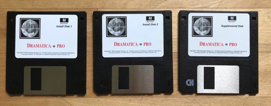 Lot of 3 Apple Macintosh Floppy Disks 3.5, 1995 DRAMATICA PRO, Working ...