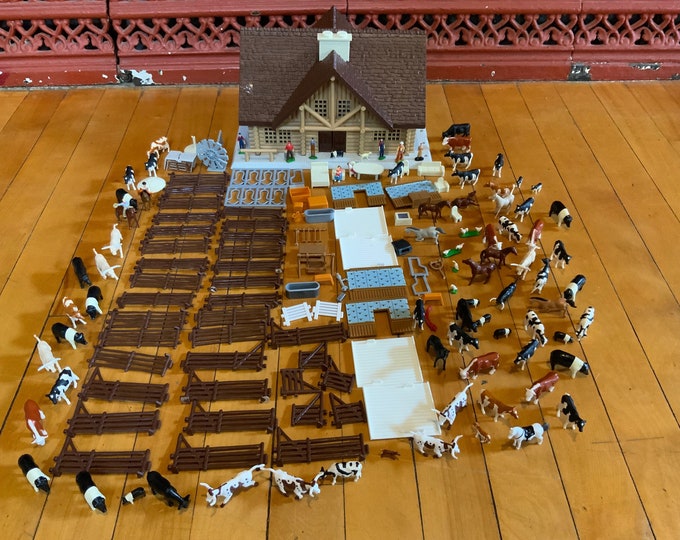 ERTL Farm Country Longhorn Ranch Set Log Cabin + Accessories - Etsy